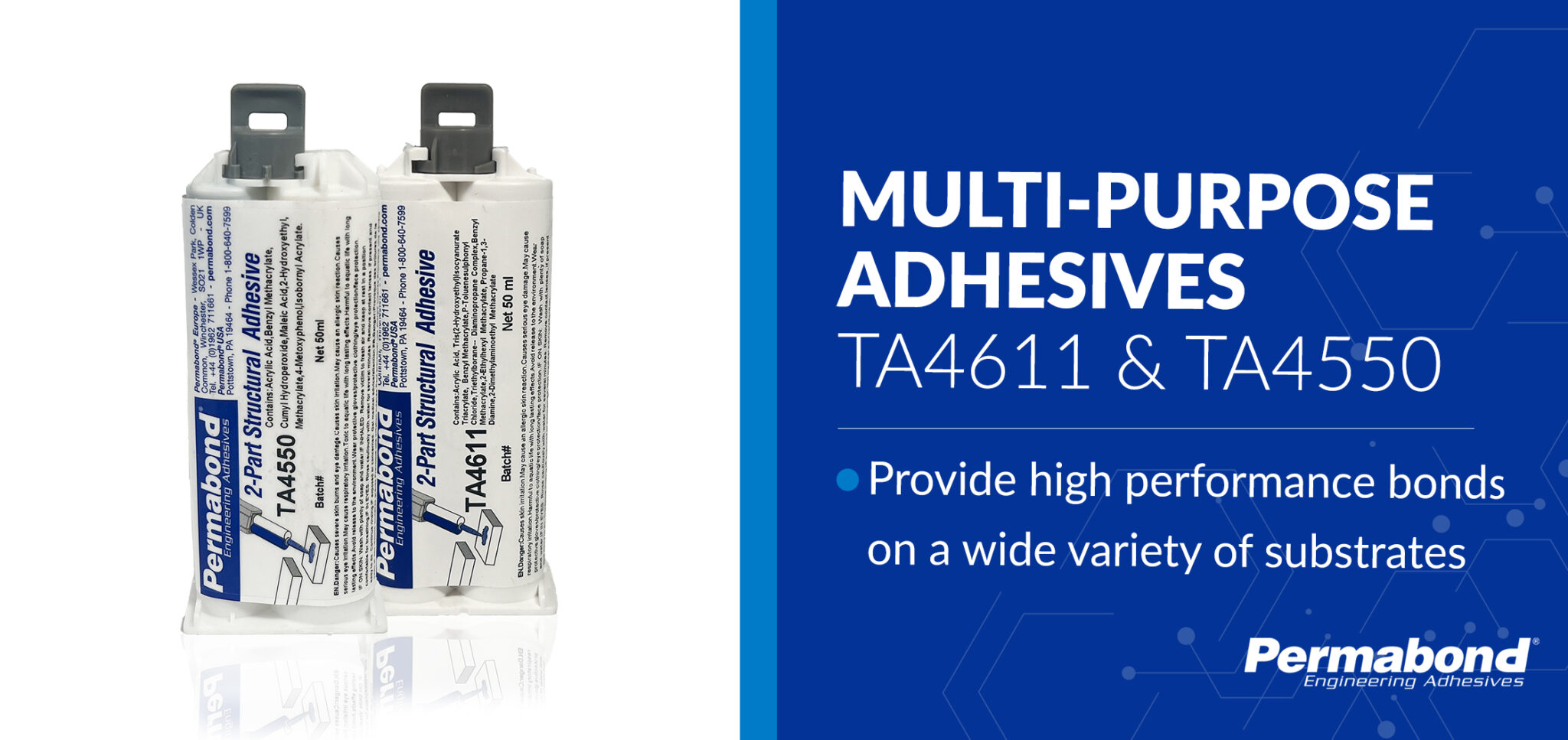 High performance multi-purpose acrylic adhesives from Permabond
